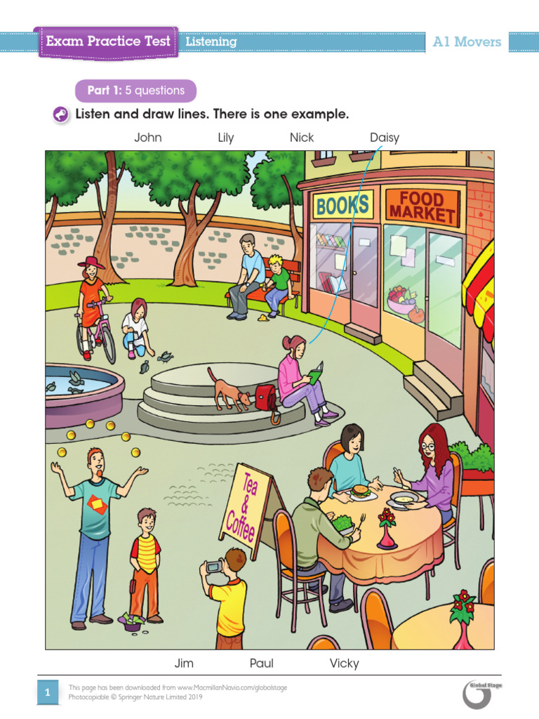 GS A1 Movers Exam Practice Test | PDF