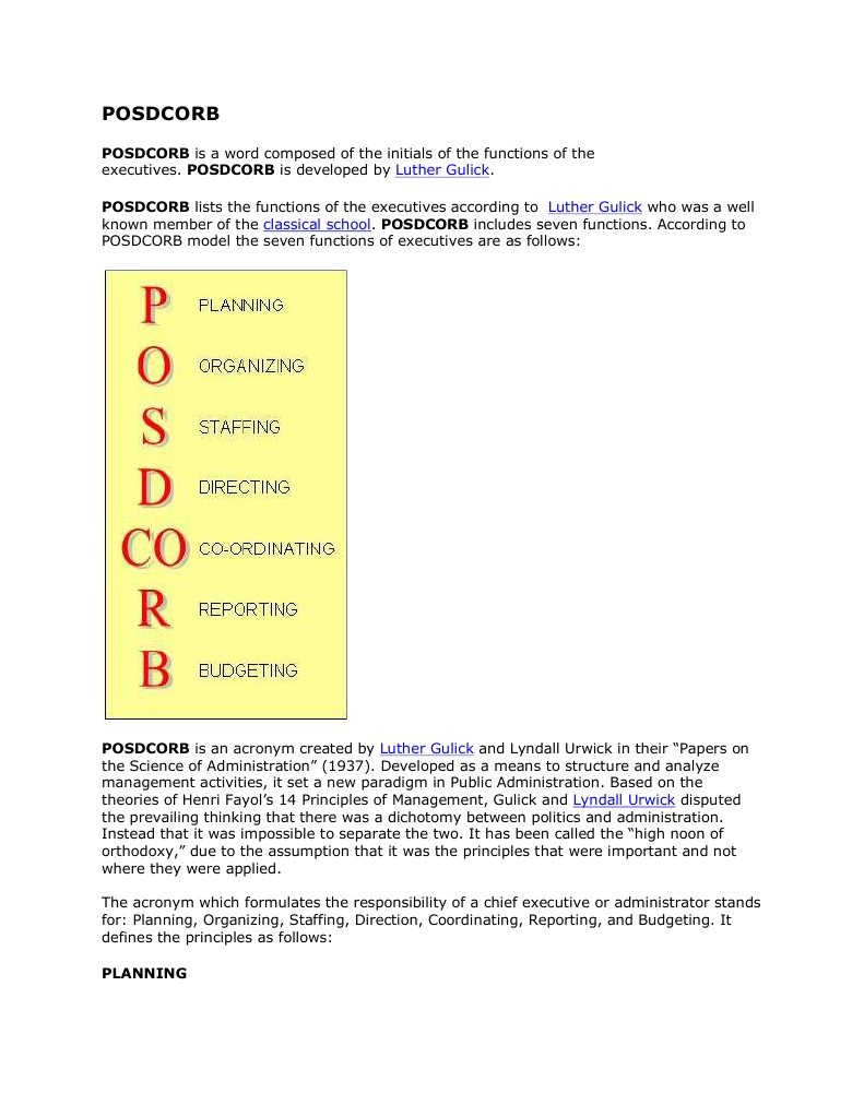 POSDCORB | PDF