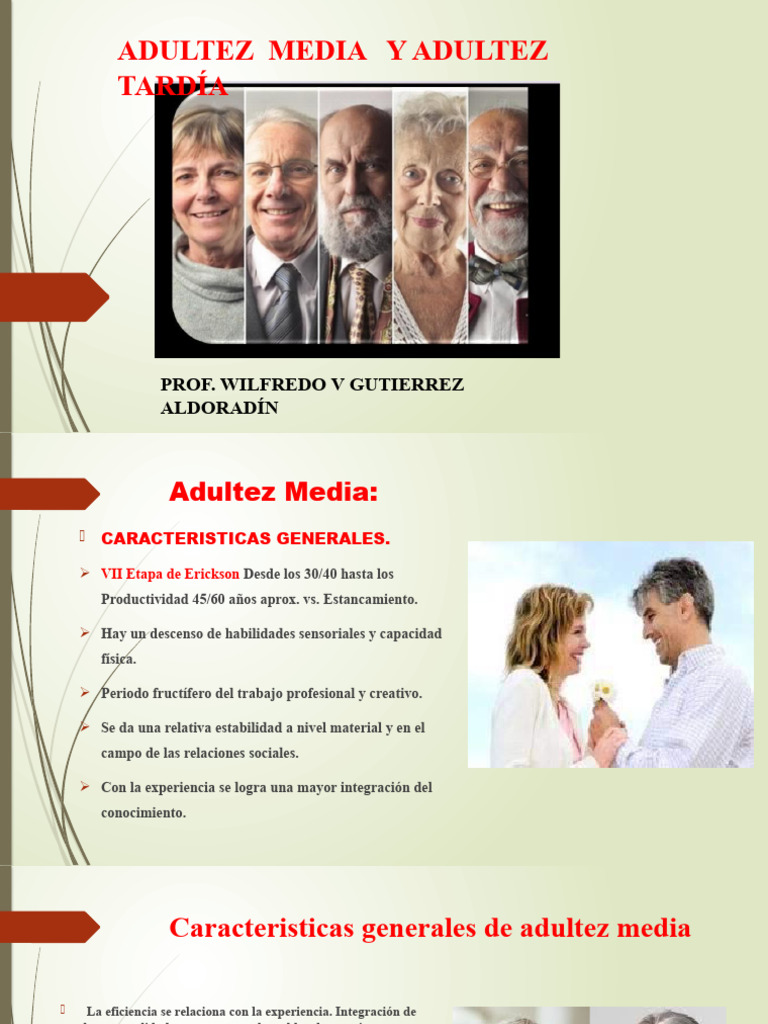 Sesion #15 Adultez Media y Tardía | PDF | Adultos | Vejez