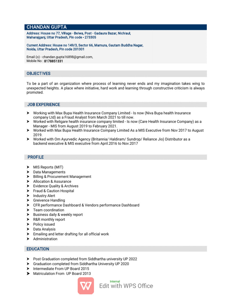 Chandan Gupta - Resume Updated GKP | PDF | Information Technology | Computing