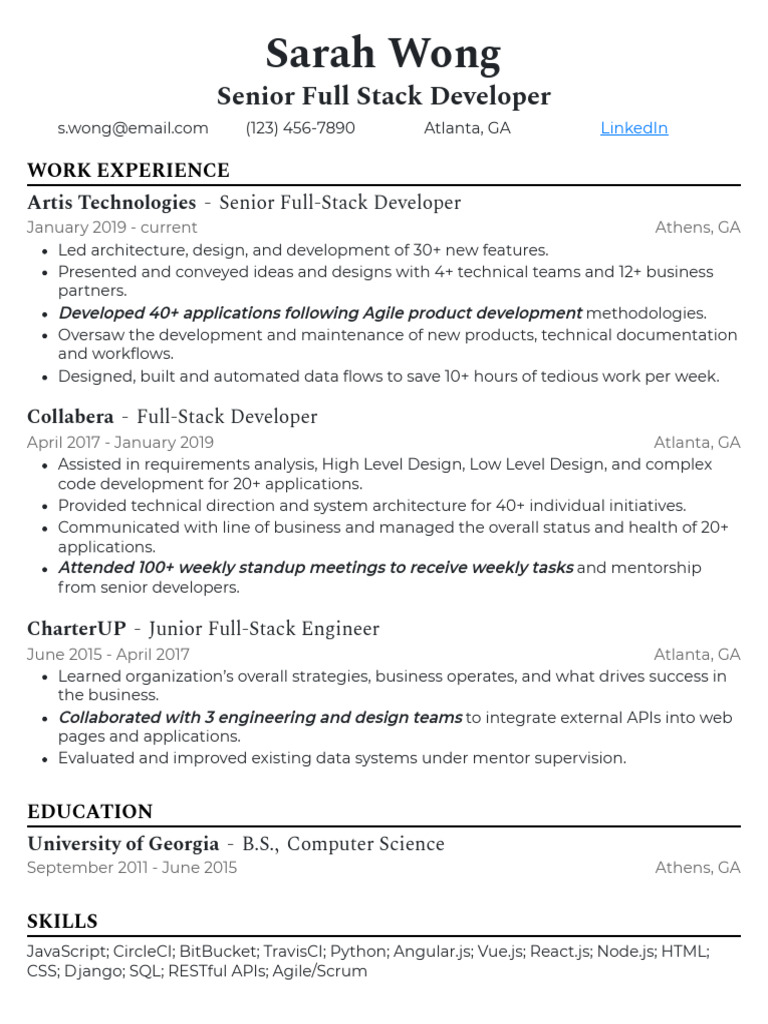 senior-full-stack-developer-resume-example | PDF