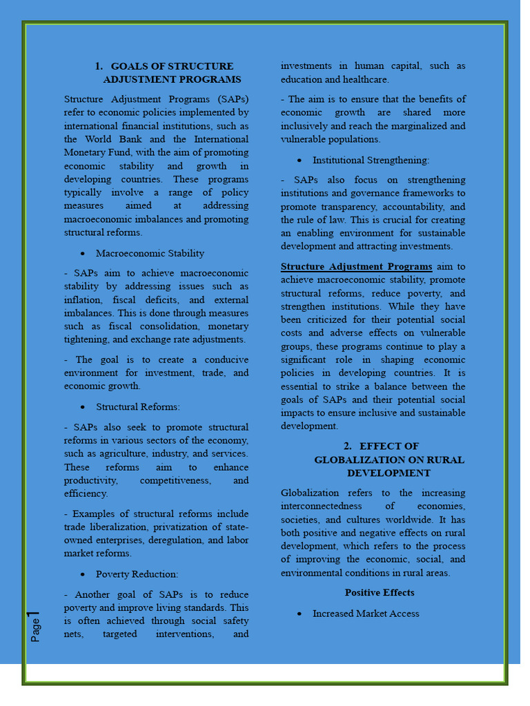 Part Seminar Ans. 1&8 QN | PDF | Structural Adjustment | Macroeconomics