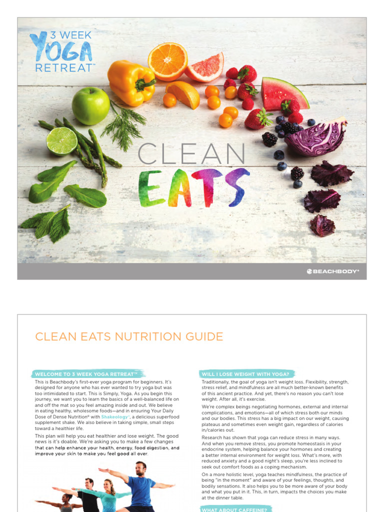 3 Week Yoga Retreat Clean Eats | PDF | Cooking | Nutrition Facts Label
