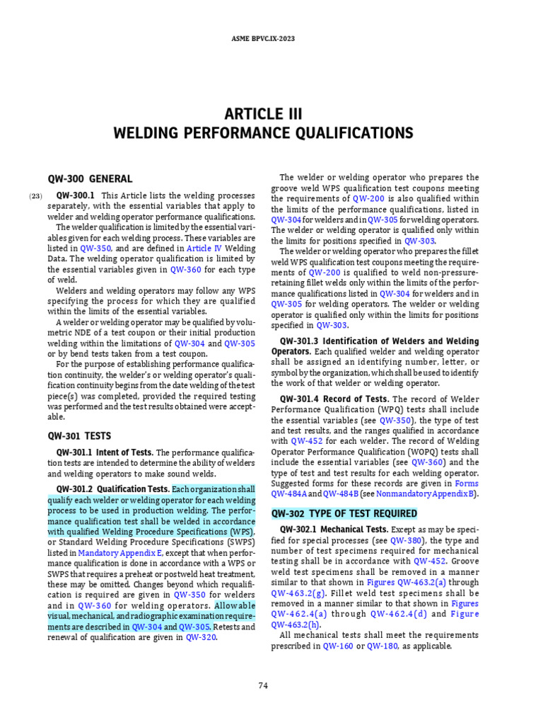 Welding Performance Qualifications | PDF | Welding | Construction