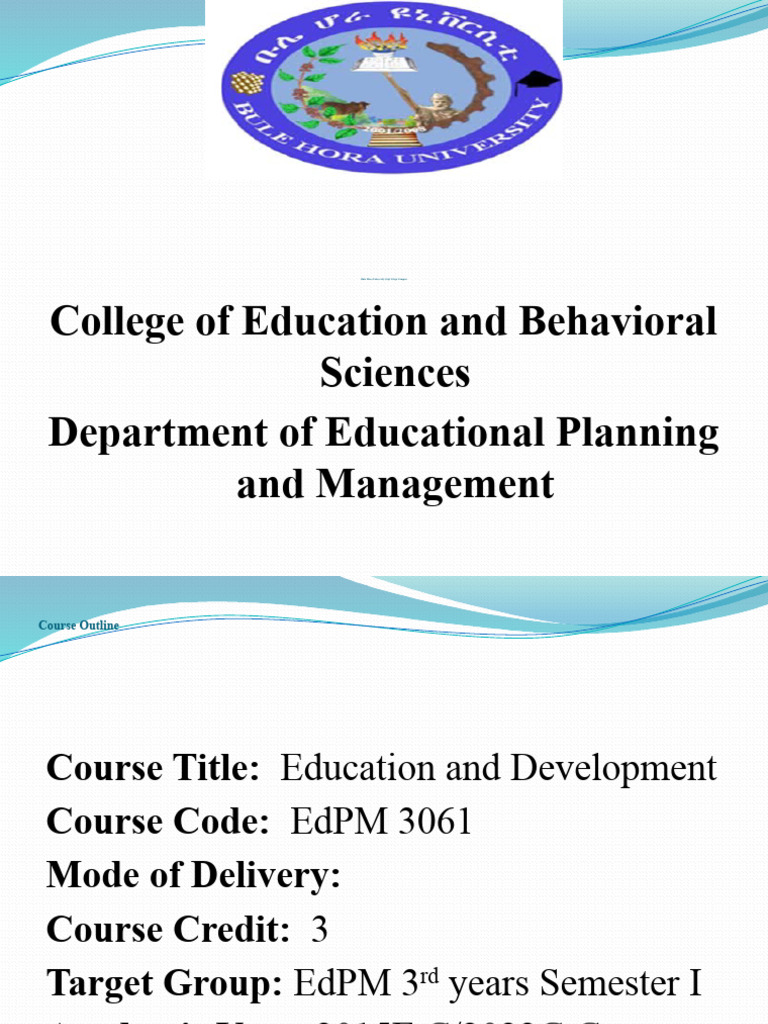Education and Development Course Outline | PDF | Sustainability ...