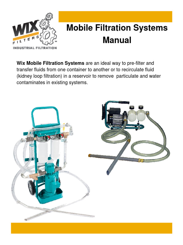 Wix Mobile Filtration Systems Manual | PDF | Filtration | Pump