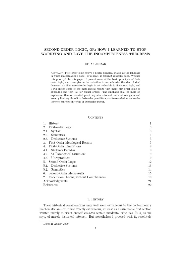 Mathematicians' Guide to Logic | PDF | First Order Logic | Mathematical ...