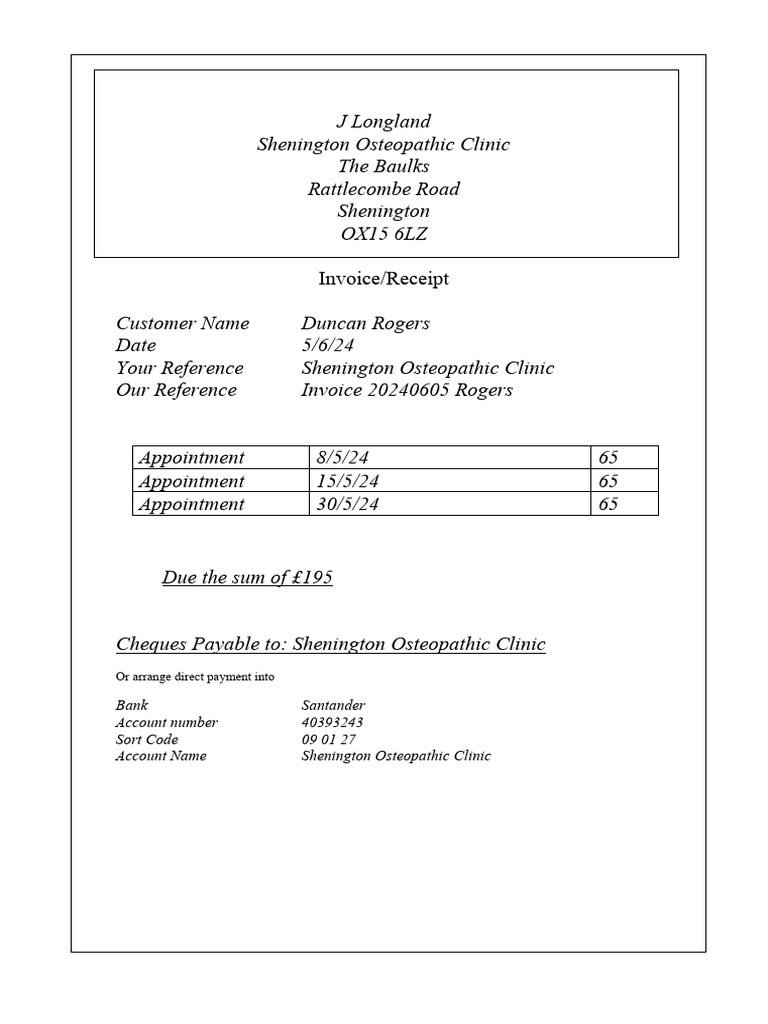 Invoice 20240605 Rogers | PDF | Law | Wellness