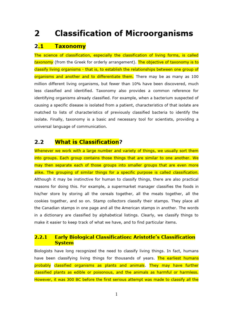 Classification | PDF | Archaea | Cell (Biology)
