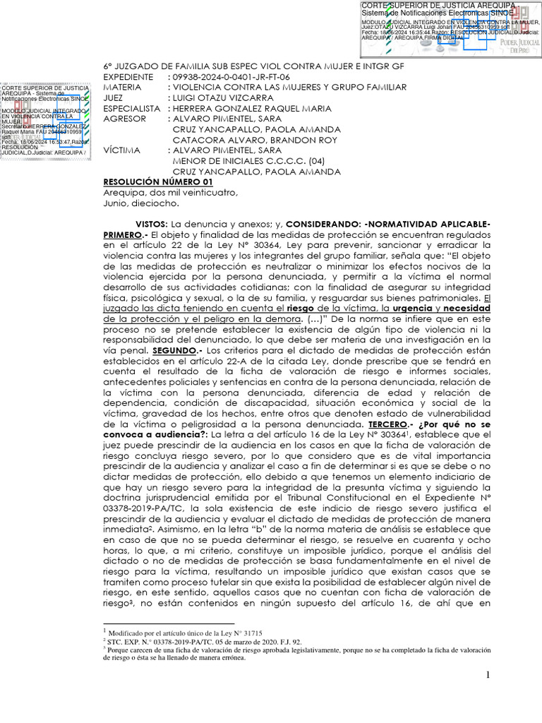 Exp. 09938-2024-0-0401-JR-FT-06 - Resolución - 83594-2024 | Descargar gratis PDF | Mandato ...