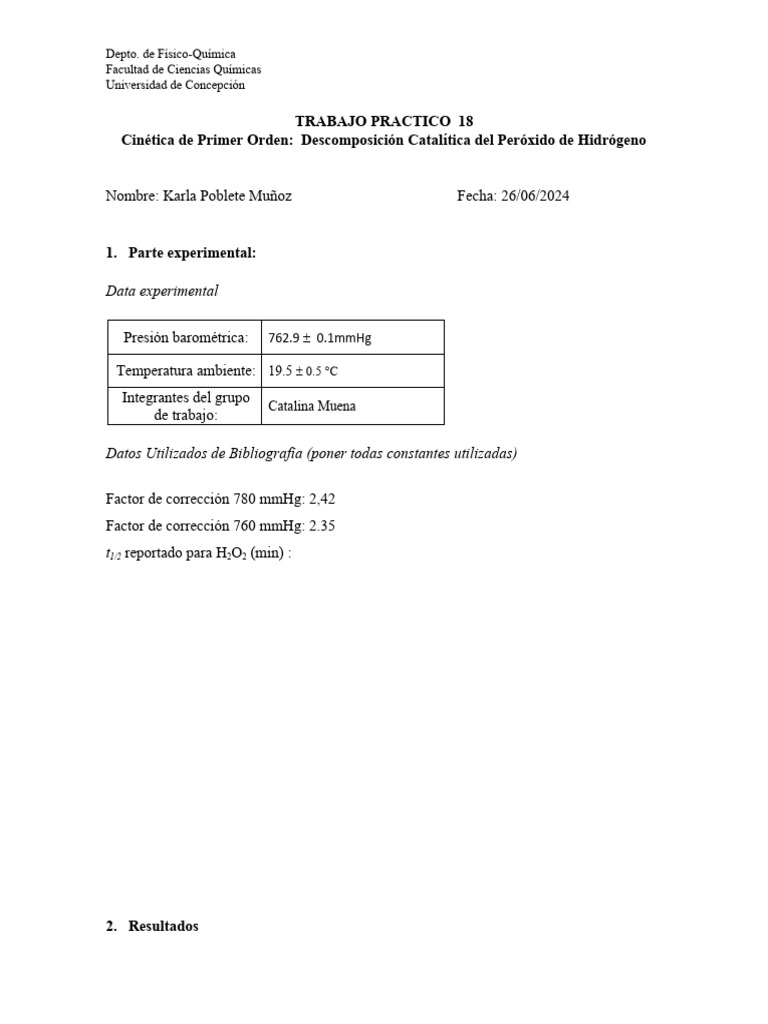 Informe TP18 | PDF | Química Física | Química