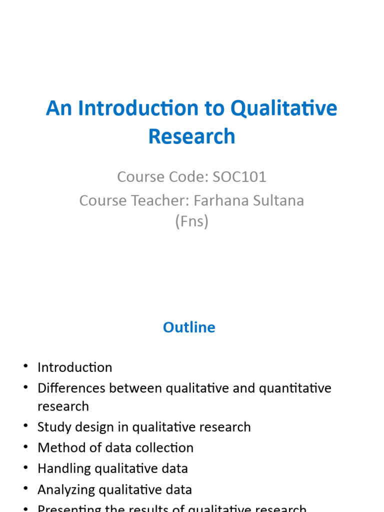 Qualitative Research | Download Free PDF | Methodology | Qualitative ...