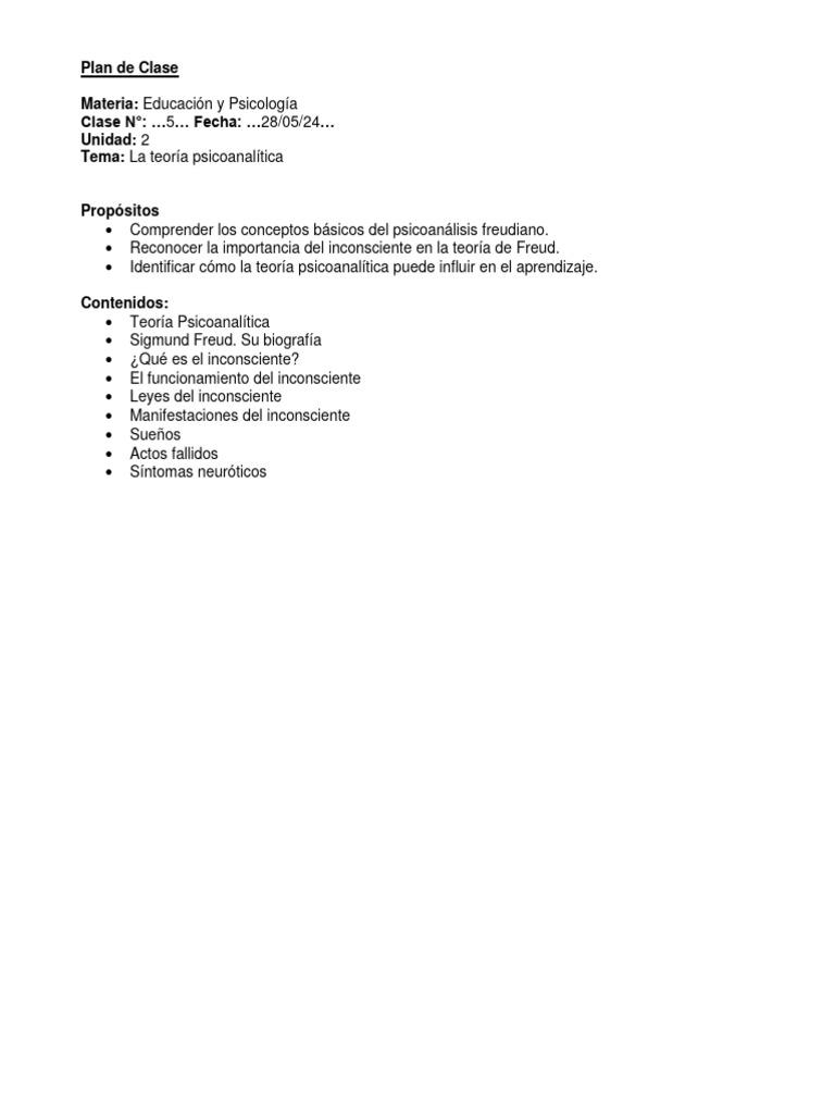 Clase PSICOANALISIS 1 | PDF | Psicoanálisis | Mente inconsciente