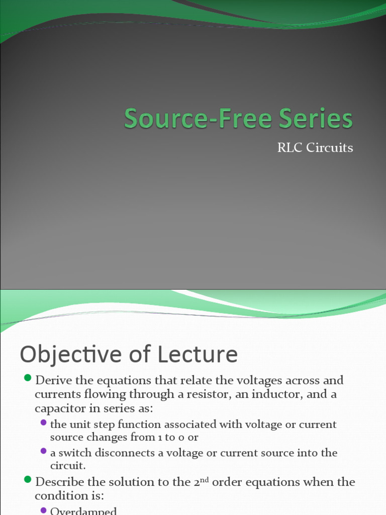 Natural Response Series Rlc Circuit Pdf Electrical Network Computer Engineering