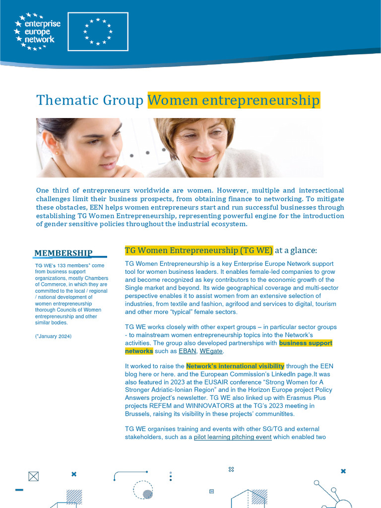 EEN_Factsheet_TG-Women-Entrepreneurship | Download Free PDF ...