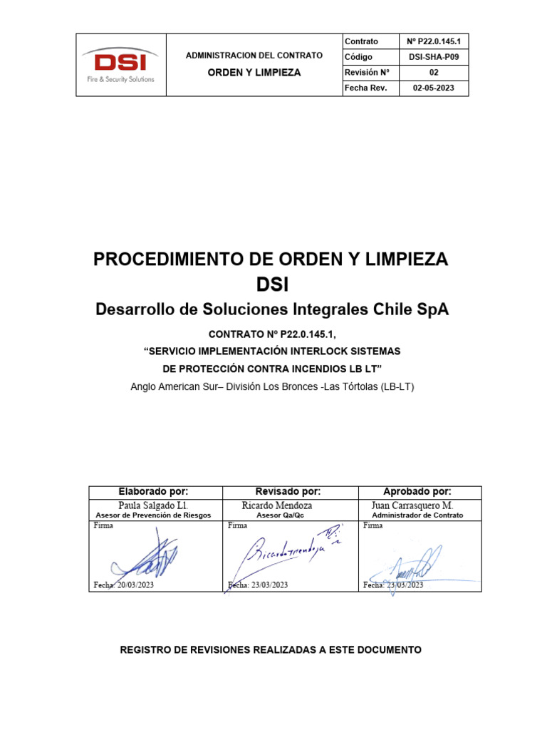 DSI-SHA-P09 Orden y Limpieza DSI | PDF | Residuos