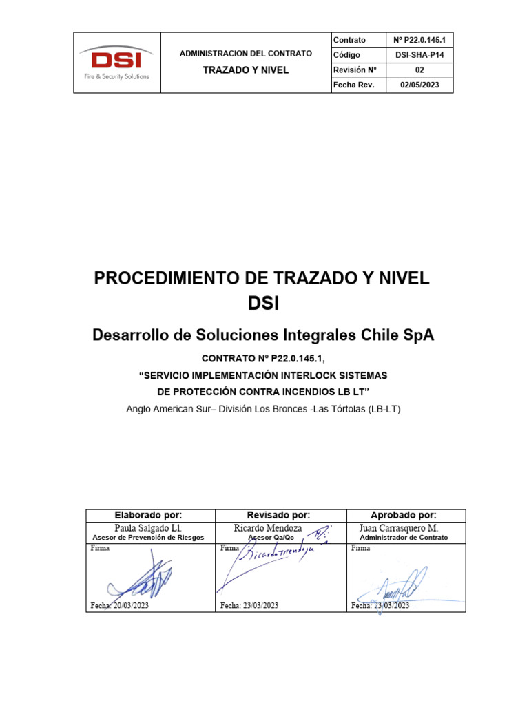 DSI-SHA-P14 Trazado y Nivel | PDF | Perforar