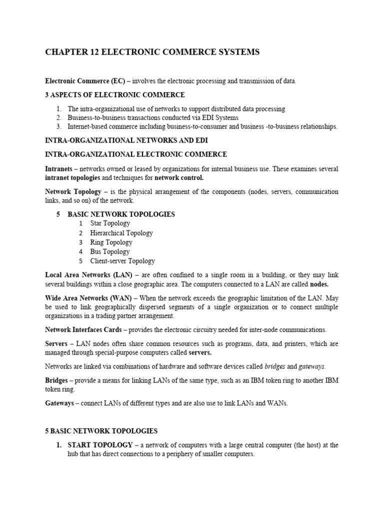 Chapter 12 Handout - Electronic Commerce Systems - de Guzman - Talosig ...