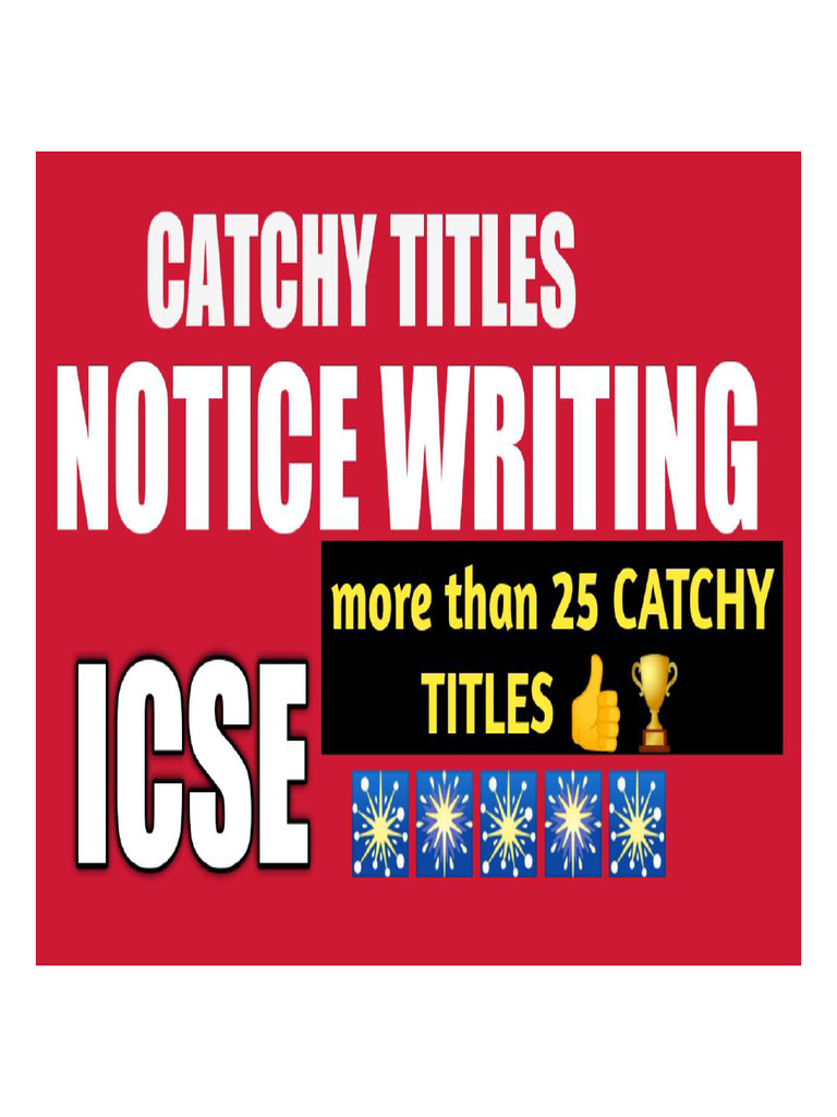 More Than 25 Catchy Titles For Notices | PDF