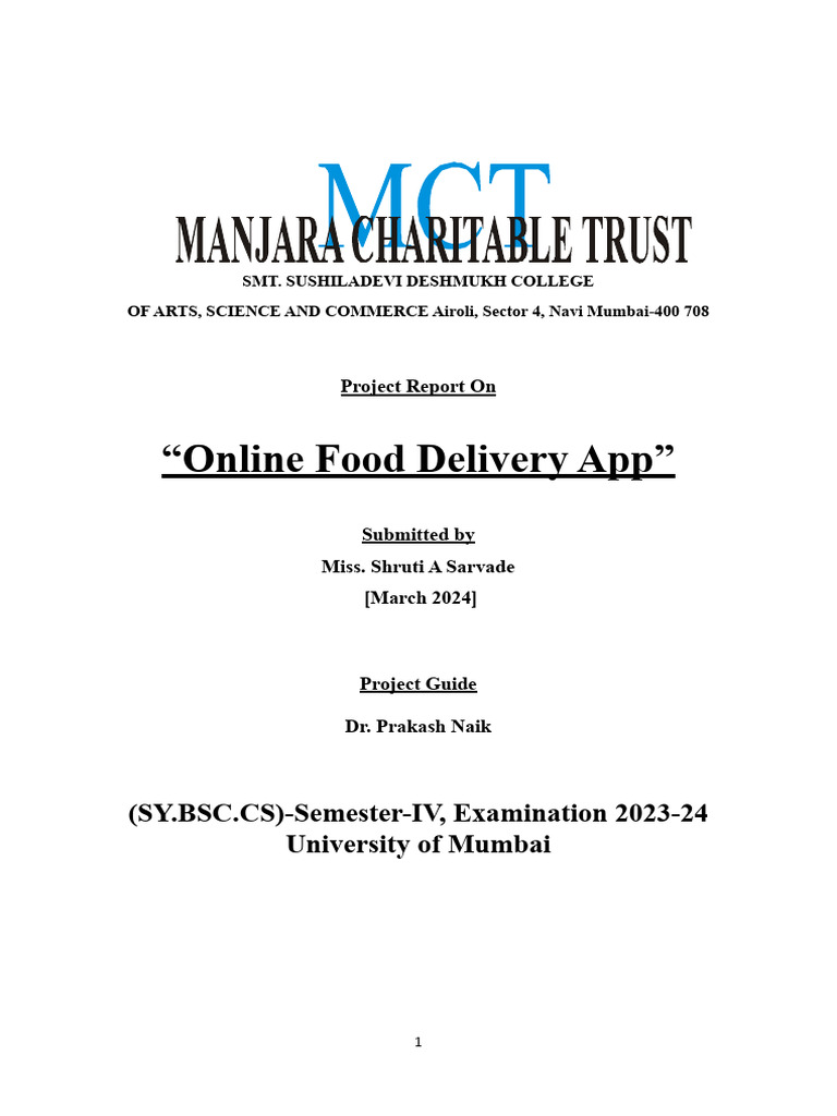 Train Food Delivery project | PDF | Software Development Process ...