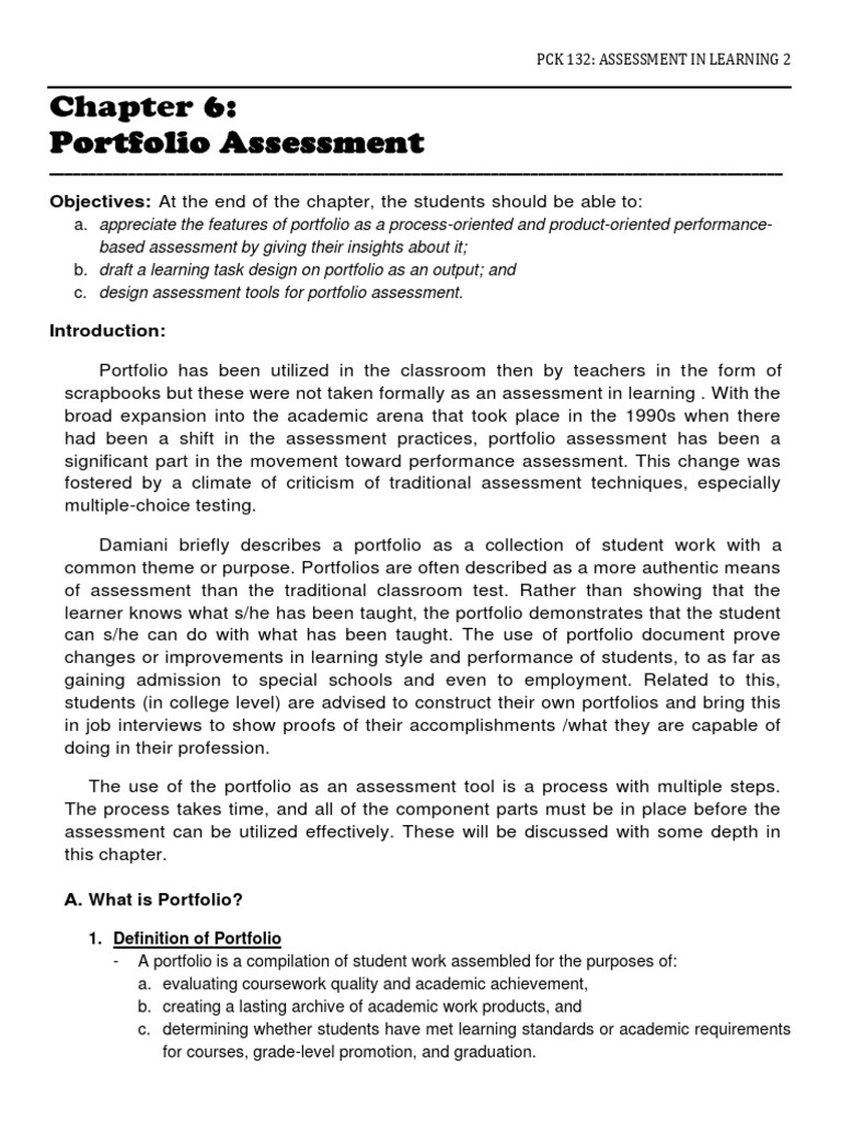 Understanding Portfolio Assessment | PDF | Educational Assessment ...