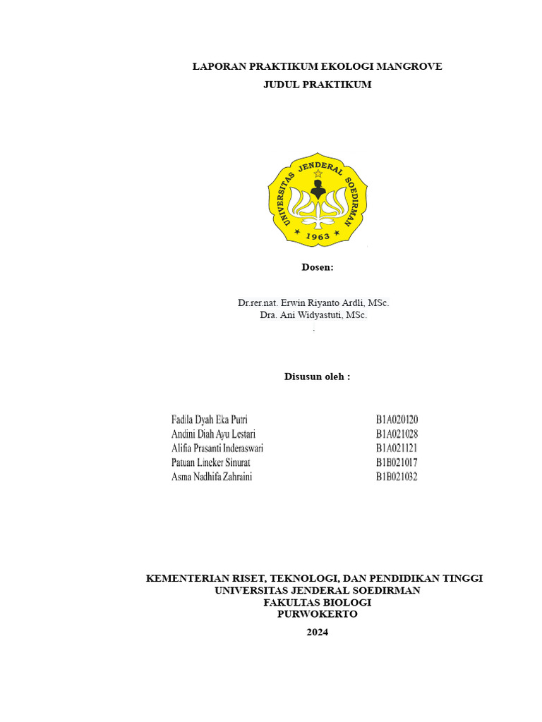 Laporan Praktikum Ekologi Mangrove - Kelompok 2 | PDF | Griya & Taman | Kesehatan Holistik