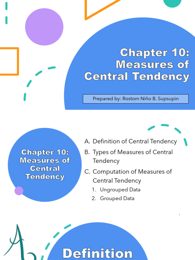 Chapter 10 Measures of Central Tendency | PDF | Mean | Mode (Statistics)
