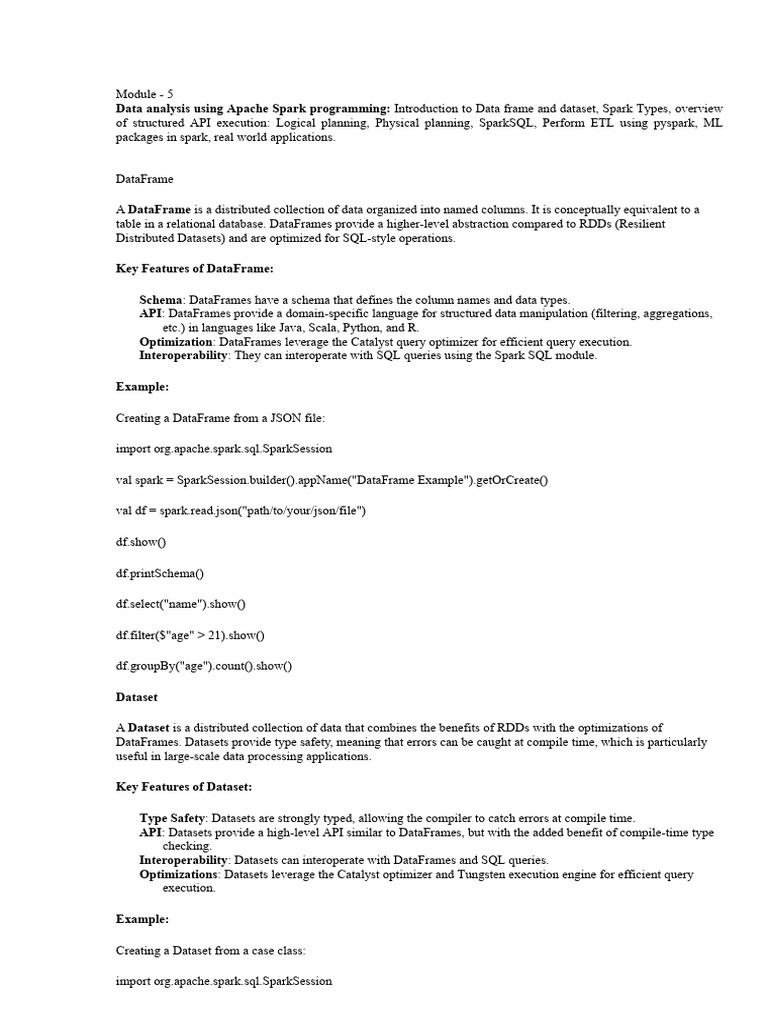 Mod5 Bda | PDF | Apache Spark | Machine Learning Mod5 Bda | PDF | Apache Spark | Machine Learning