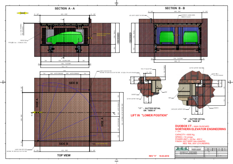 C-3202 Duobox CT Northern Elevator Eng B Rev 3-19-03-2018 | PDF | Roof ...