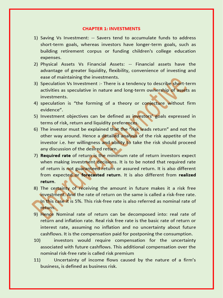 PMS - Bullet Point - PMS 1 - 3 | PDF | Financial Risk | Securities ...