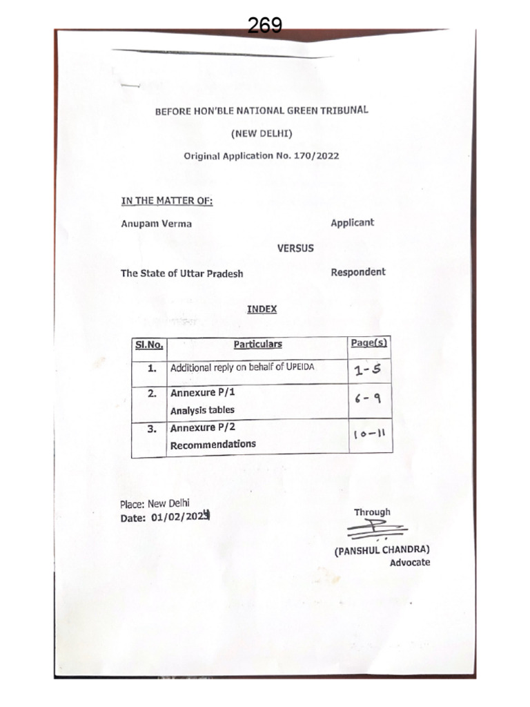 Additional Reply by UPEIDA in OA No. 170 of 2022 (Anupam Verma vs ...