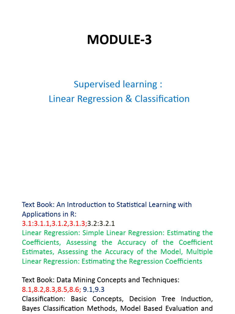 Supervised Learning: Regression & Classification | PDF | Statistical ...