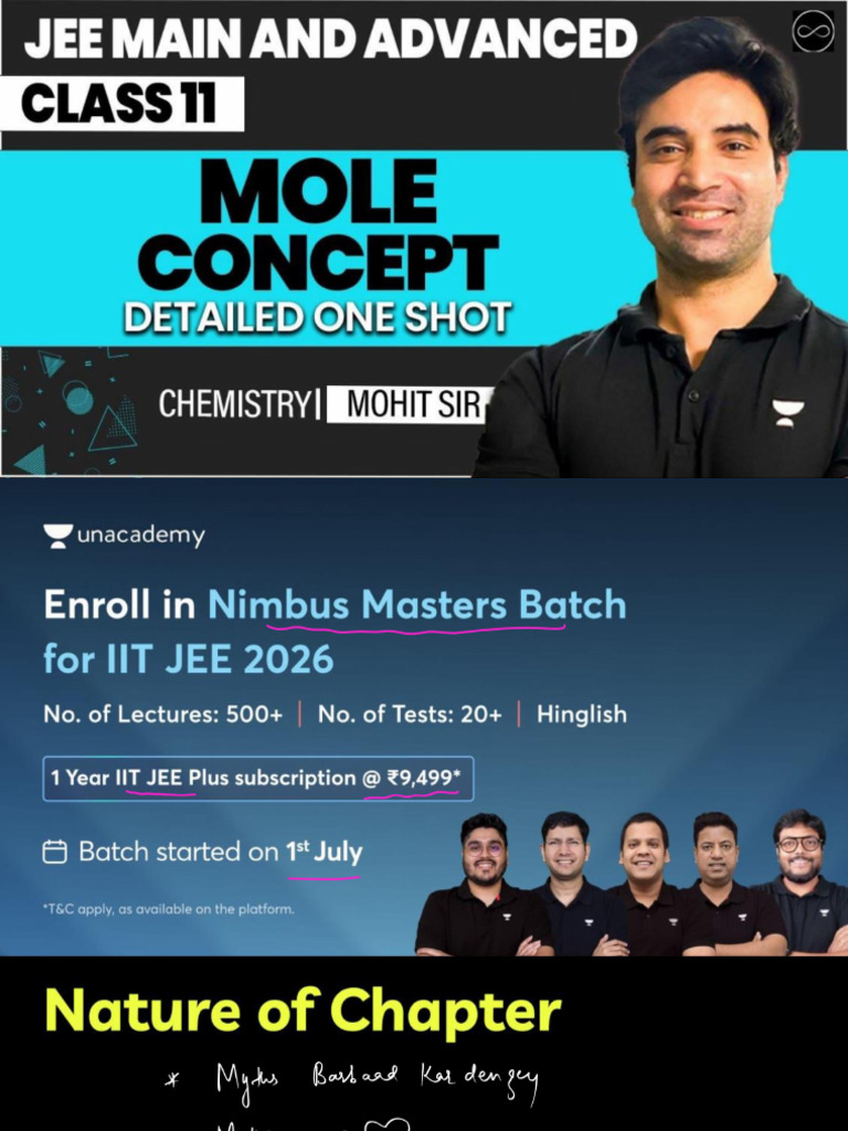 Mole Concept One Shot Class 11 - Mohit Ryan | PDF
