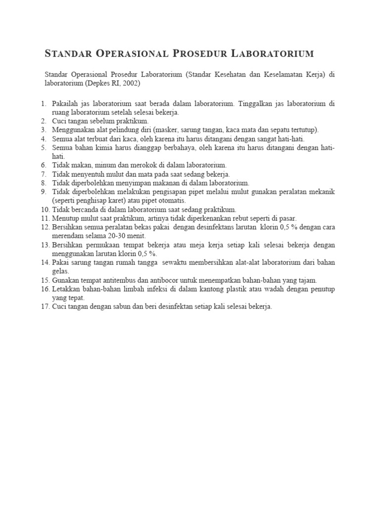 Sop Lab Dan Format Penilaian | PDF | Kesehatan Holistik