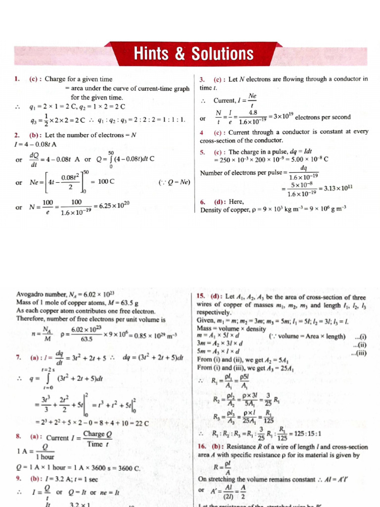 2 NG Solution of Current Electricity | PDF
