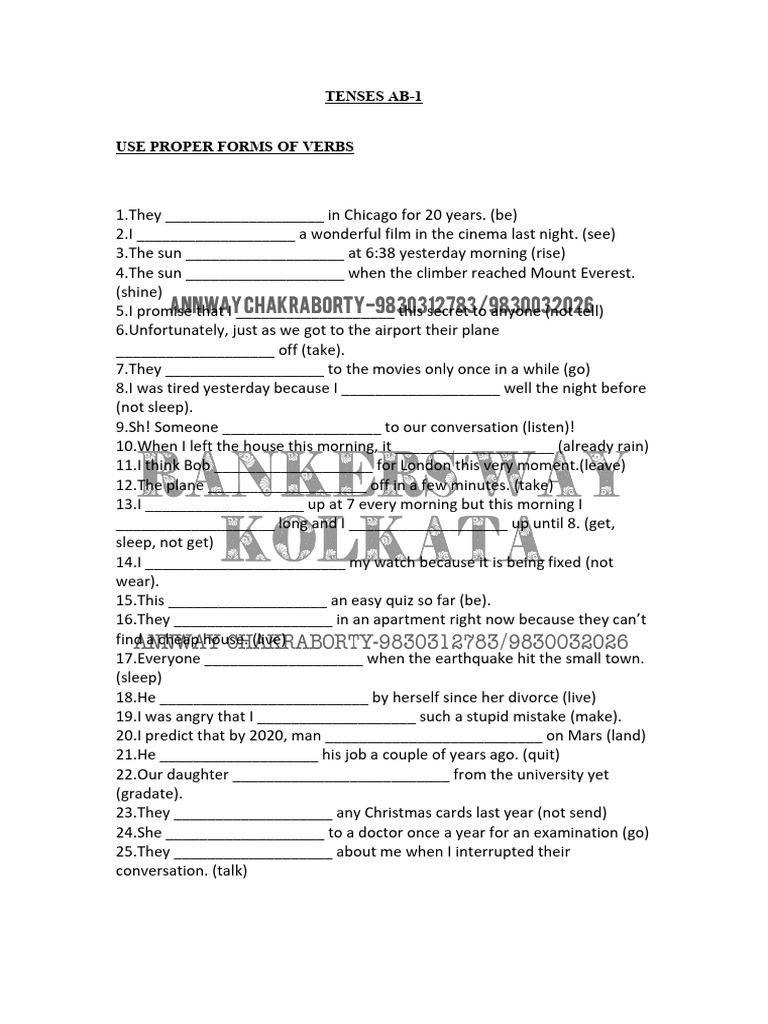 Tenses Ab-1 | PDF