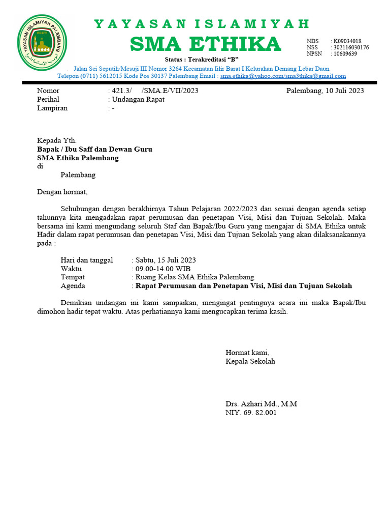 Undangan Rapat | PDF