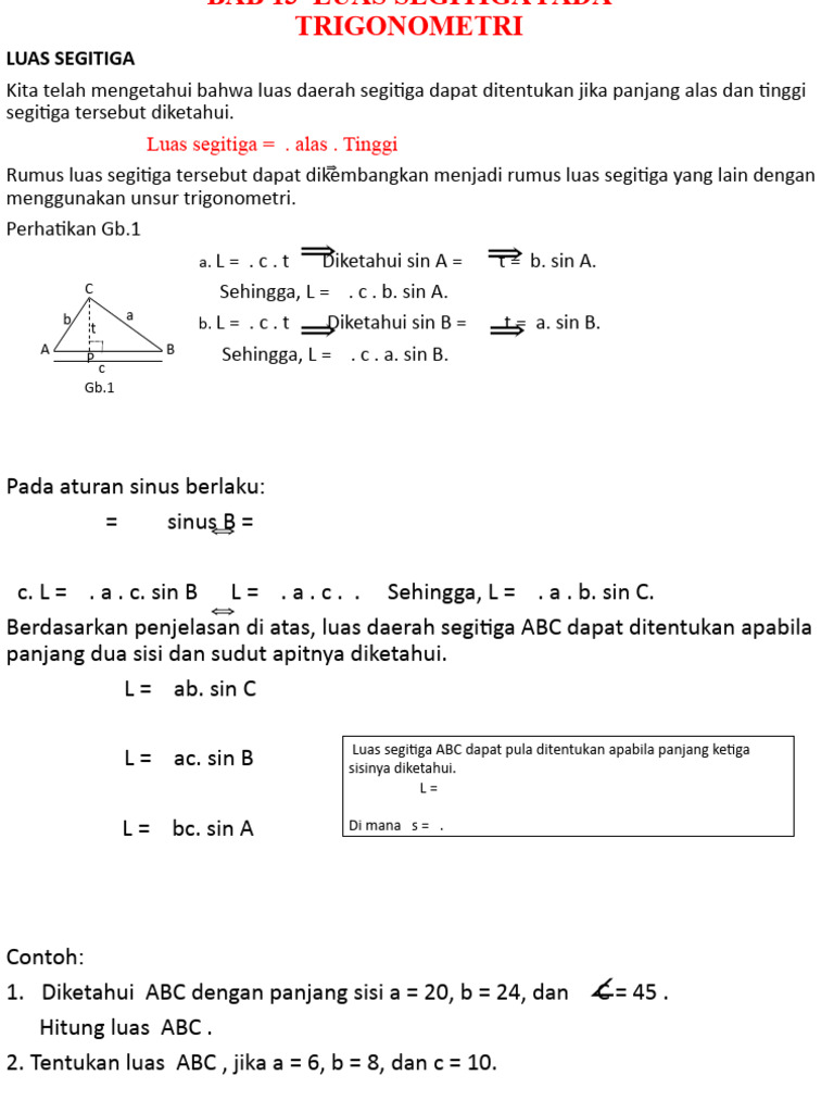 Bab 13 Luas Segitiga Bab 14 Rumus Jumlah & Selisih | PDF