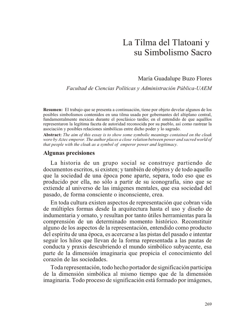 Simbolismo de la Tilma Mexica | PDF | México | Textiles