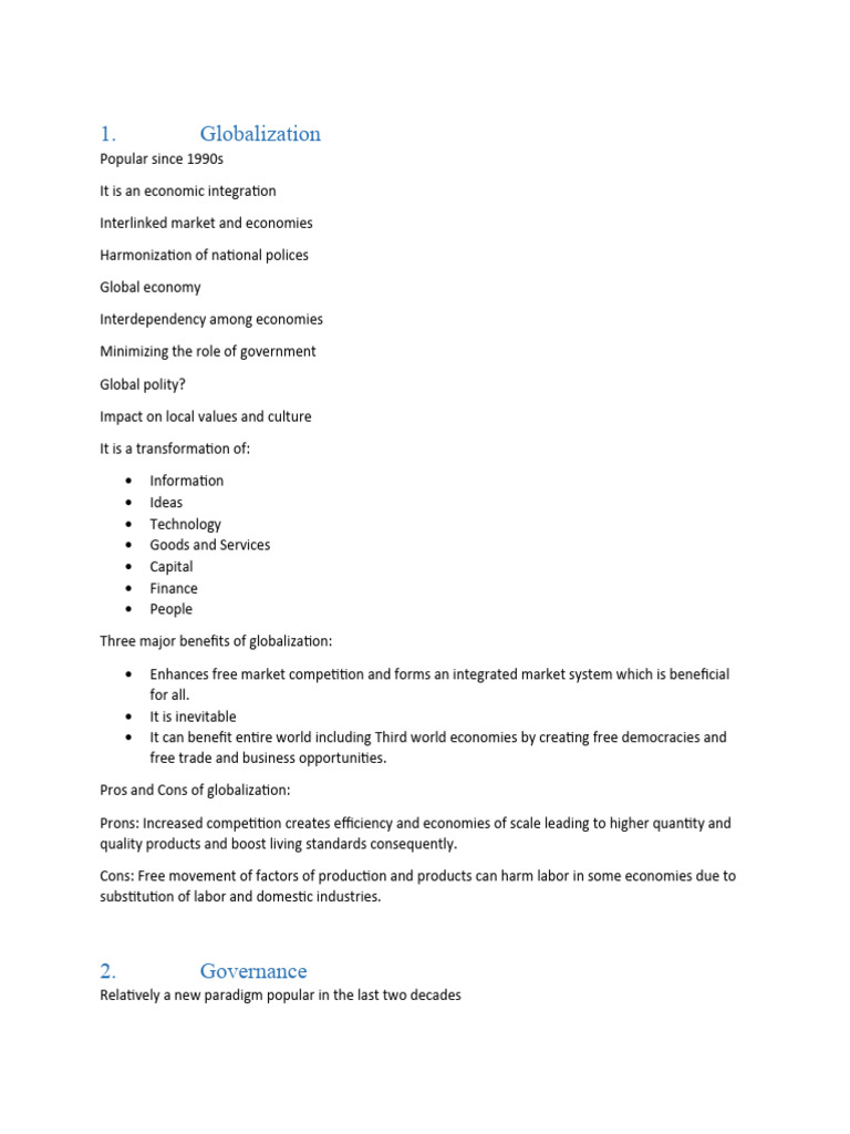 Eco Dev II | PDF | Globalization | Governance