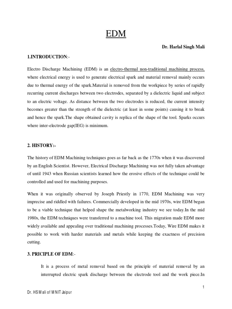 4 - EDM Detailled Notes | PDF | Machining | Electricity