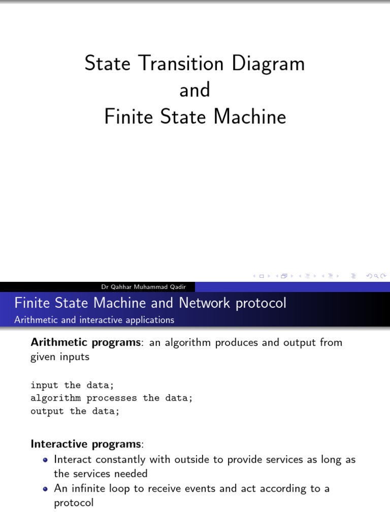 State Transition Diagram and Finite State Machine: DR Qahhar Muhammad ...
