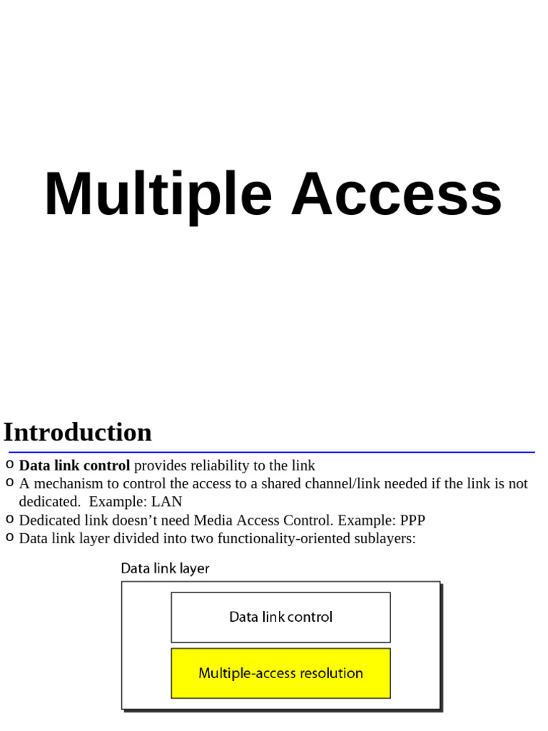 Multiple Access - Updated | Download Free PDF | Channel Access Method | Data Transmission