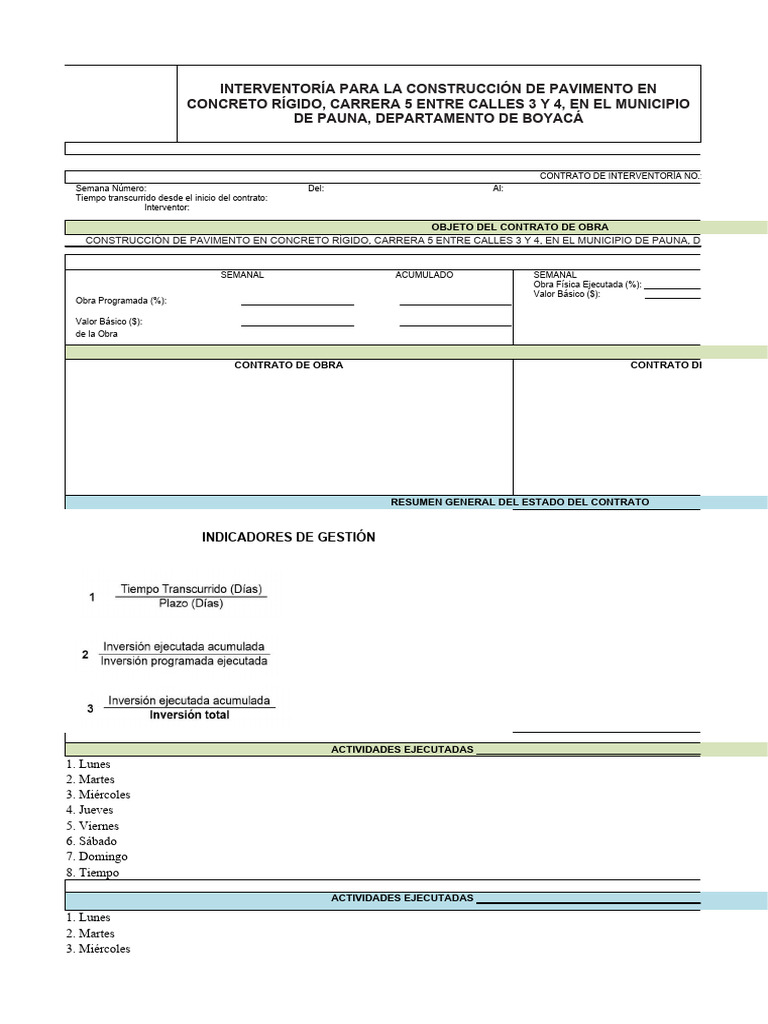 Formato Semanal Leidy | PDF