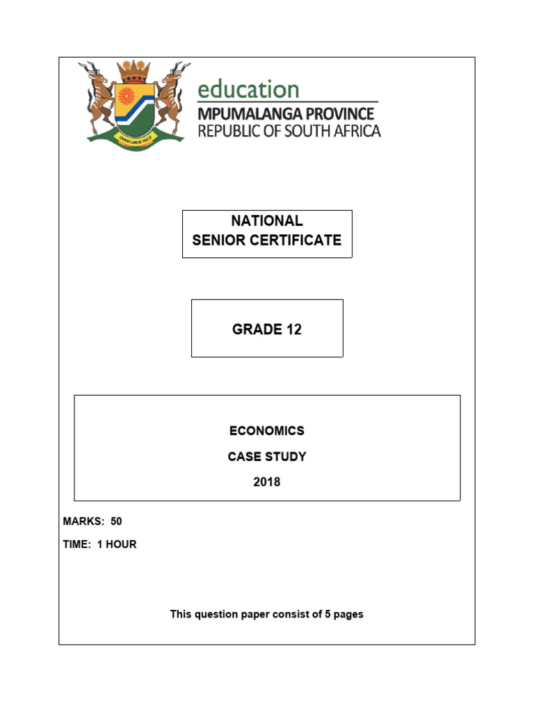 Grade 12 Case Study QP 2018 | PDF | Gasoline And Diesel Usage And ...