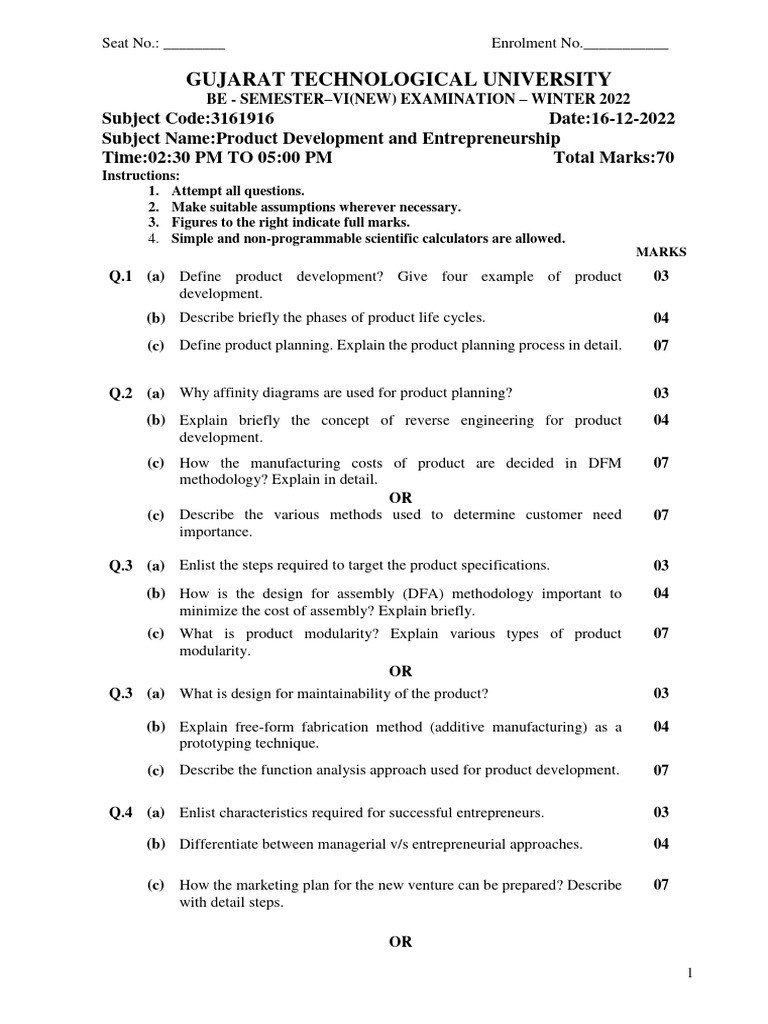 PDE W2022 (Gtustudy - In) | PDF | Entrepreneurship | Methodology