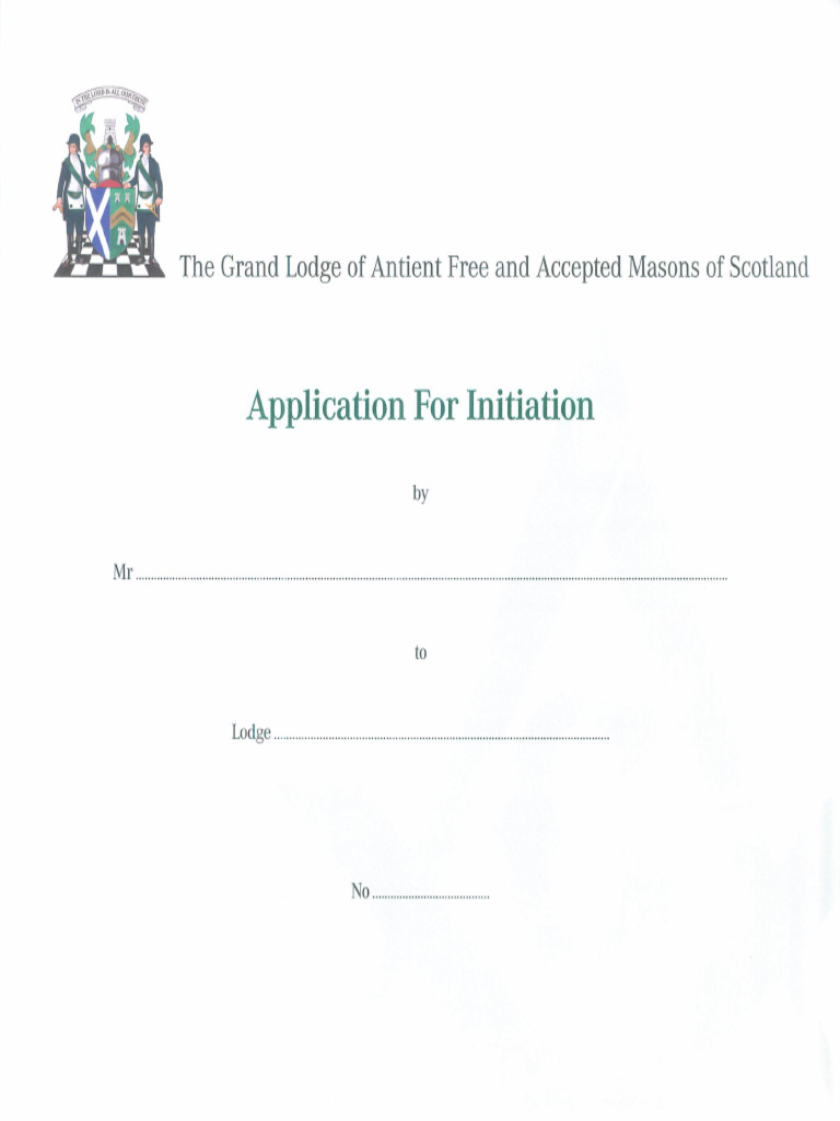 Application Form For Initiation | PDF | Freemasonry | Masonic Lodge