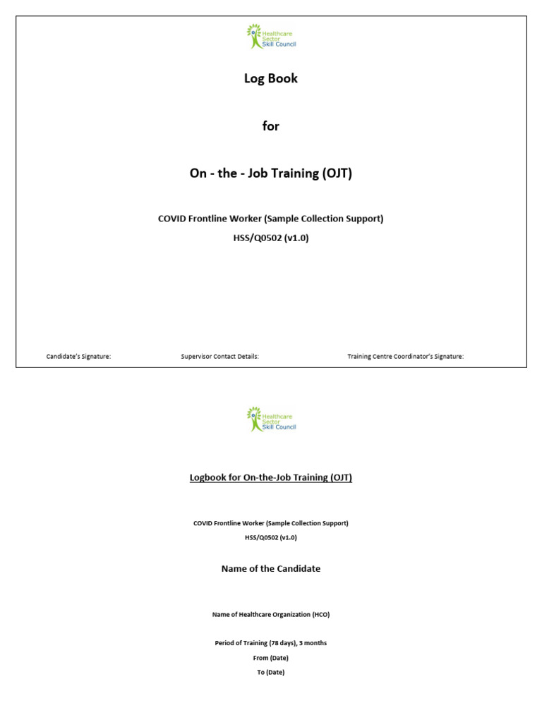 OJT LOG BOOK Sample Collection | PDF | Health Care