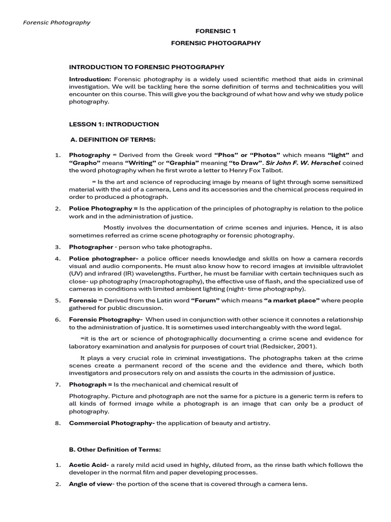 Forensic 1 PDF | PDF | Color | Light