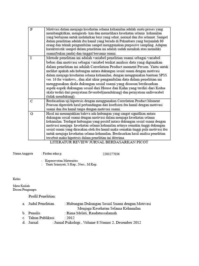 Picot Maternitas Firdan | PDF